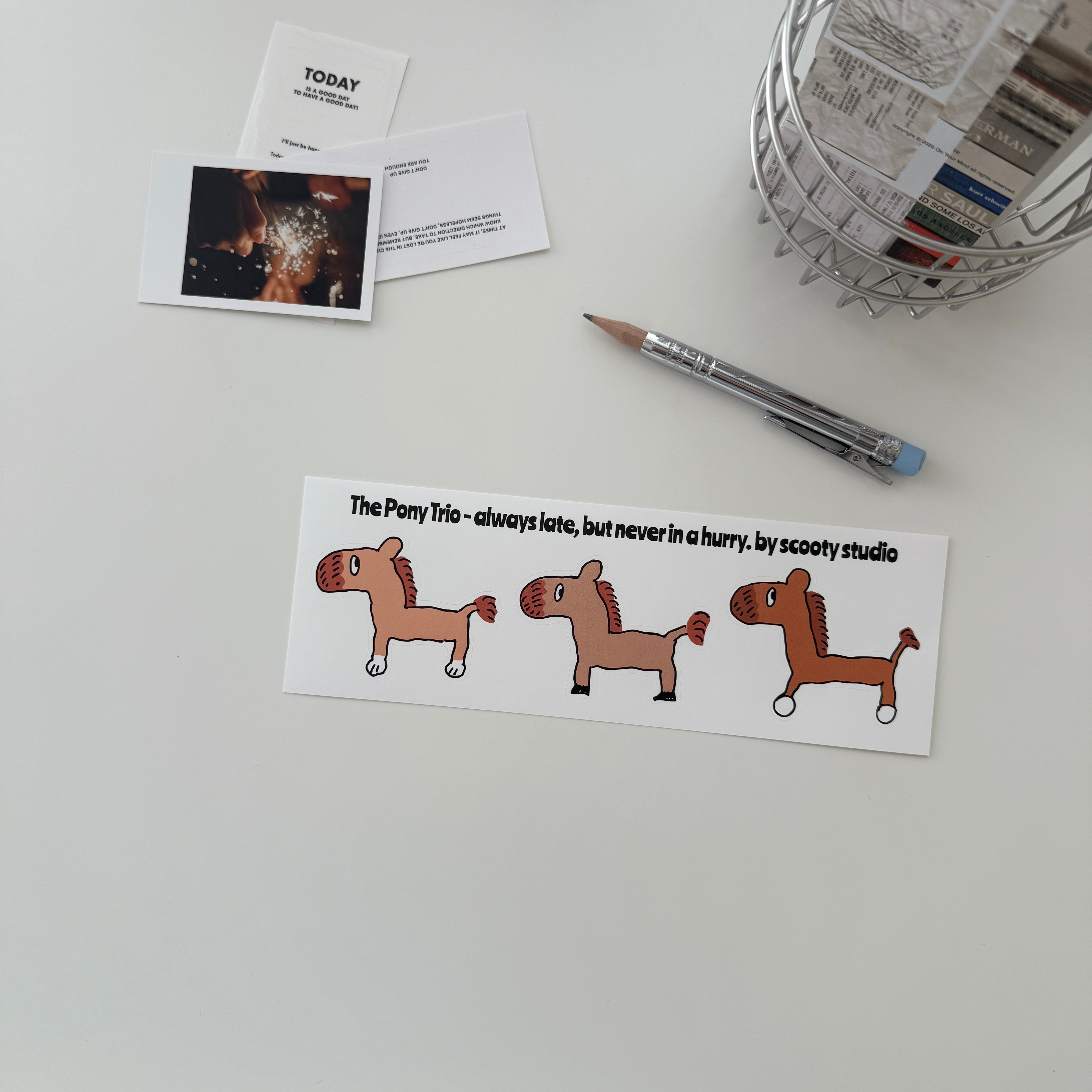 Scooty Studio The Pony Trio Large Long Sticker – Journal Station