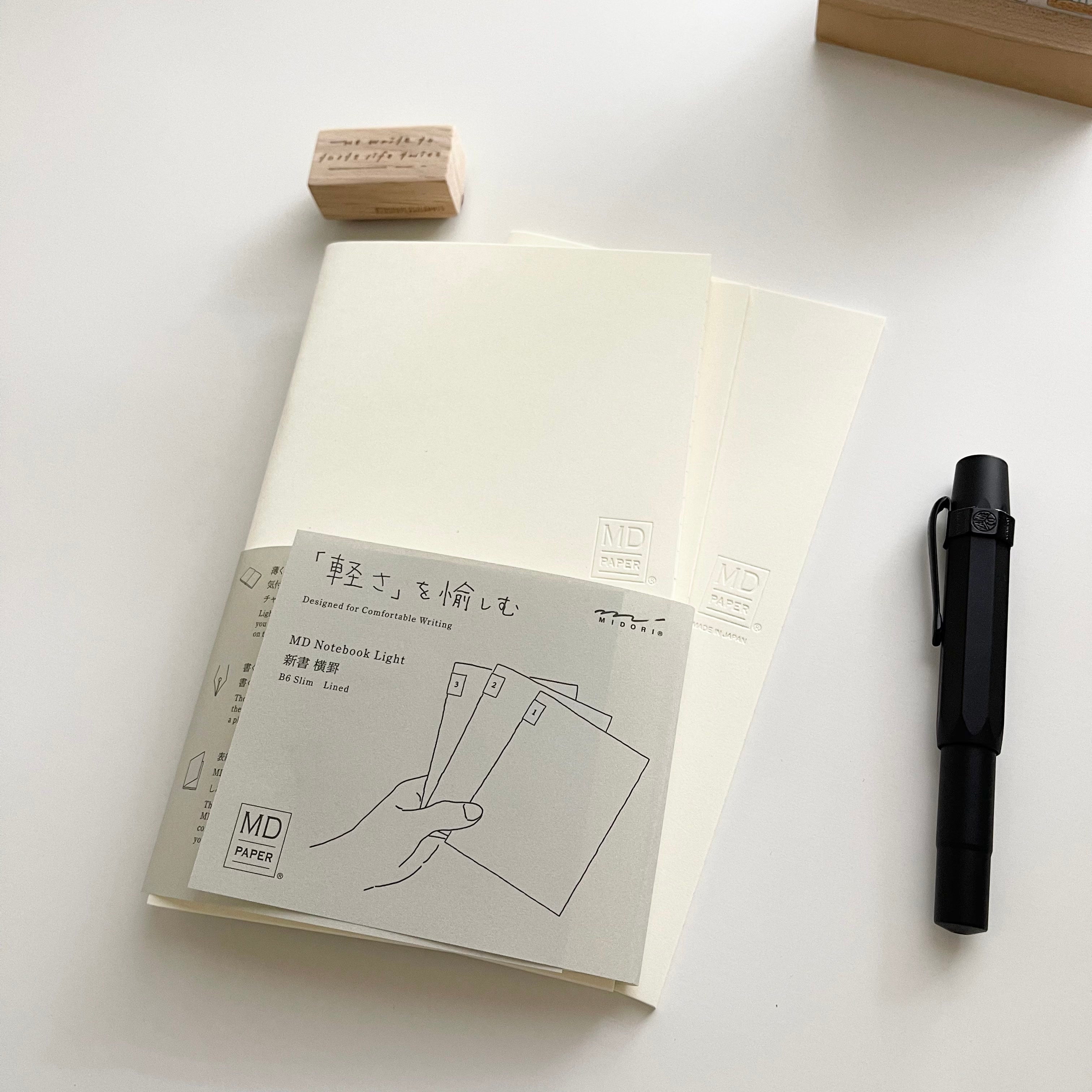 MIDORI 3 pcs Light Notebook Set // B6 Slim (Lined, Blank, or Grid ...