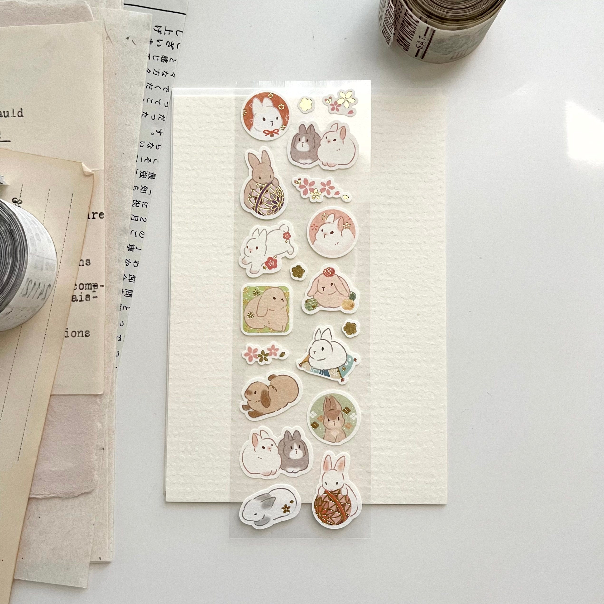 Flower Rabbit Sticker Sheet – Journal Station