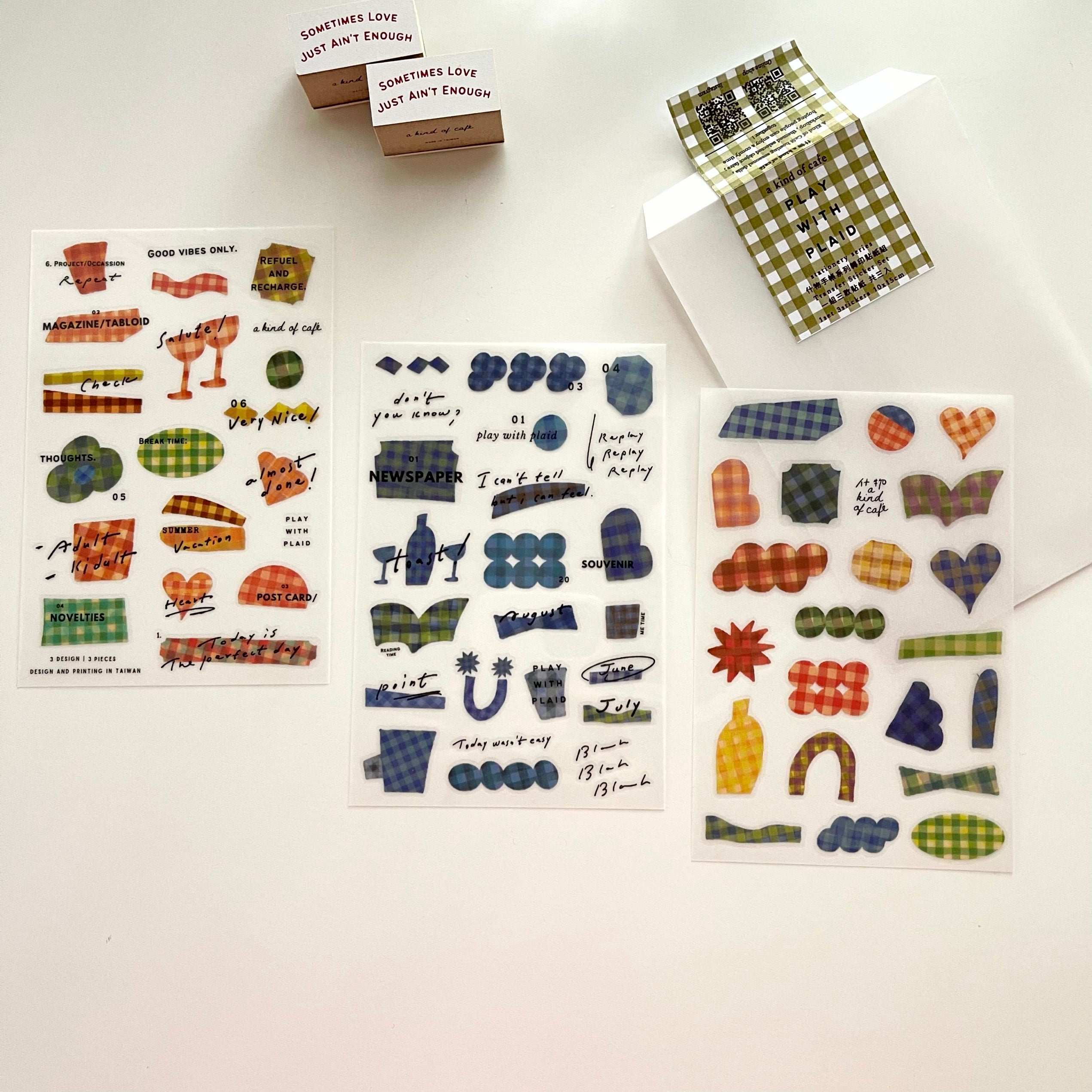 A kind of café Play With Plaid Transfer Sticker Set – Journal Station