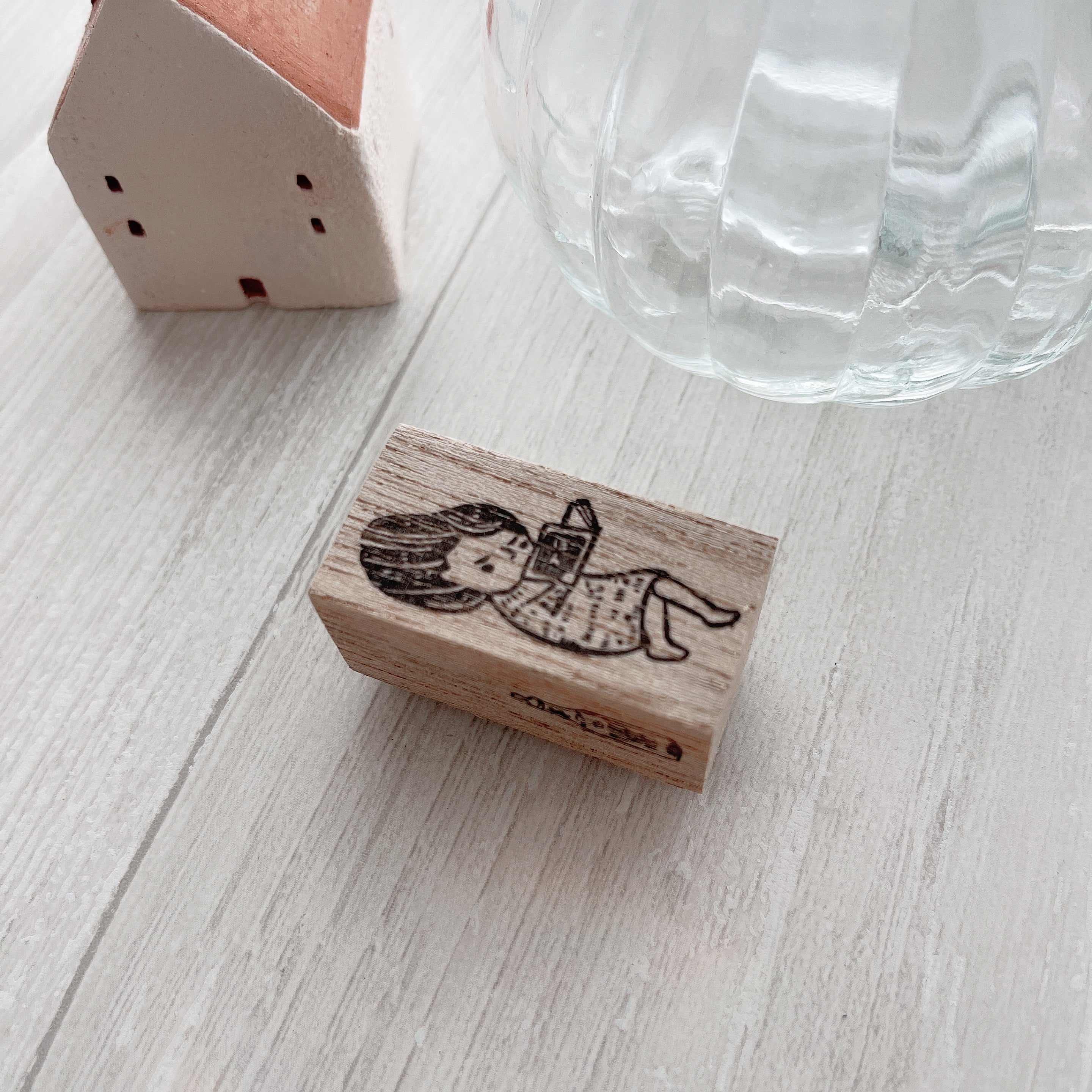 Black Milk Project Engawa Girl Reading Rubber Stamp – Journal Station