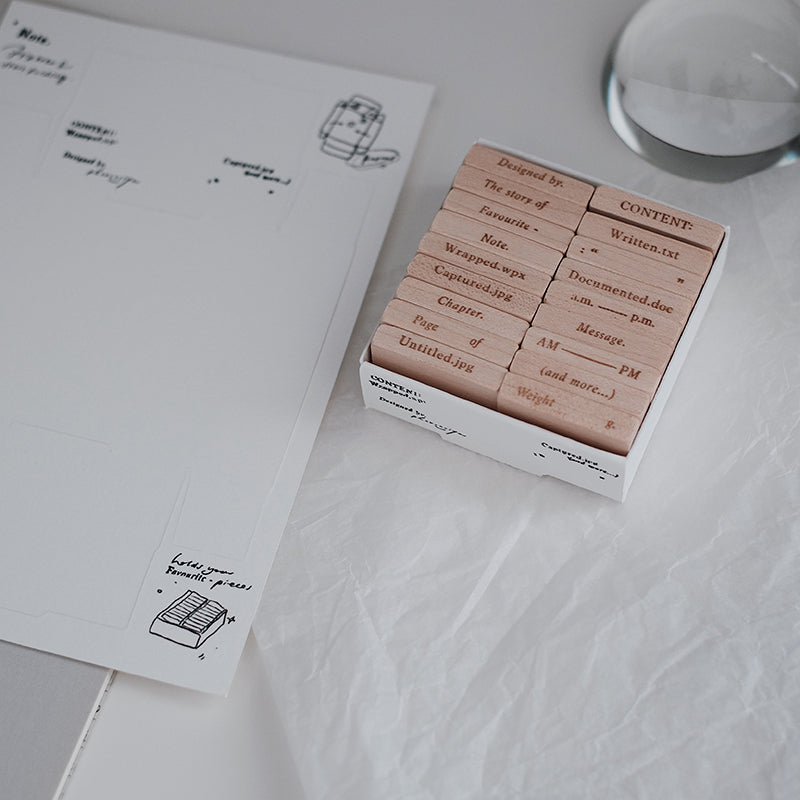 Pooi Chin 9pt Tiny Text Rubber Stamps – Journal Station